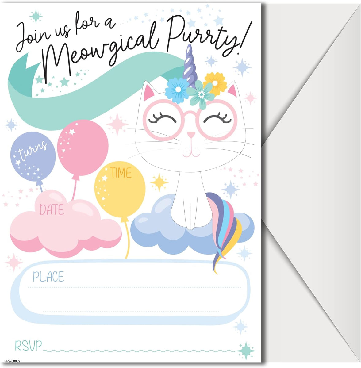Caticorn Party Invitations with Envelopes - (Pack of 20) – Hudson Party ...