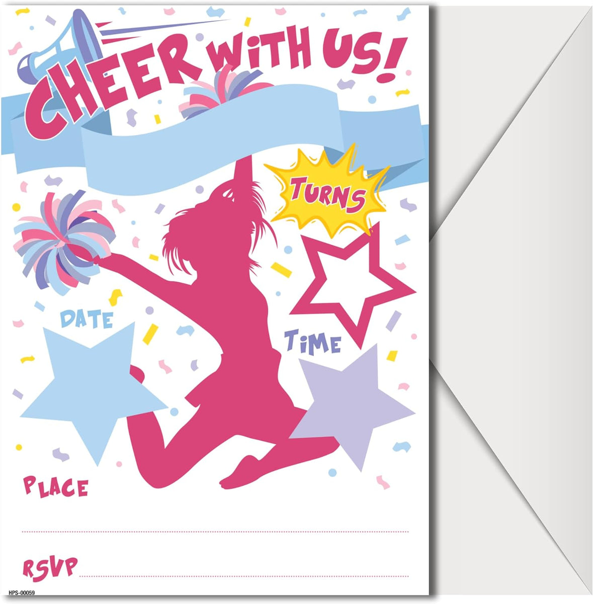 Cheerleading Party Invitations with Envelopes - (Pack of 20) – Hudson ...